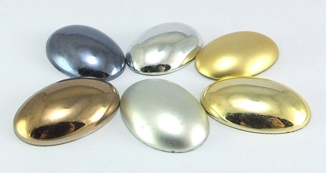Tiny Oval Plastic Cabochons ( 10pcs ) , 25x18 Mm Lucite Cabs , Vintage ...