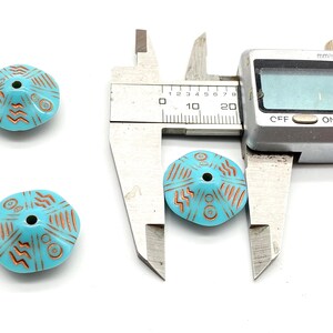 Turquoise Acrylic UFO Beads With Copper Accents - 20mm Spacer Beads - Etsy