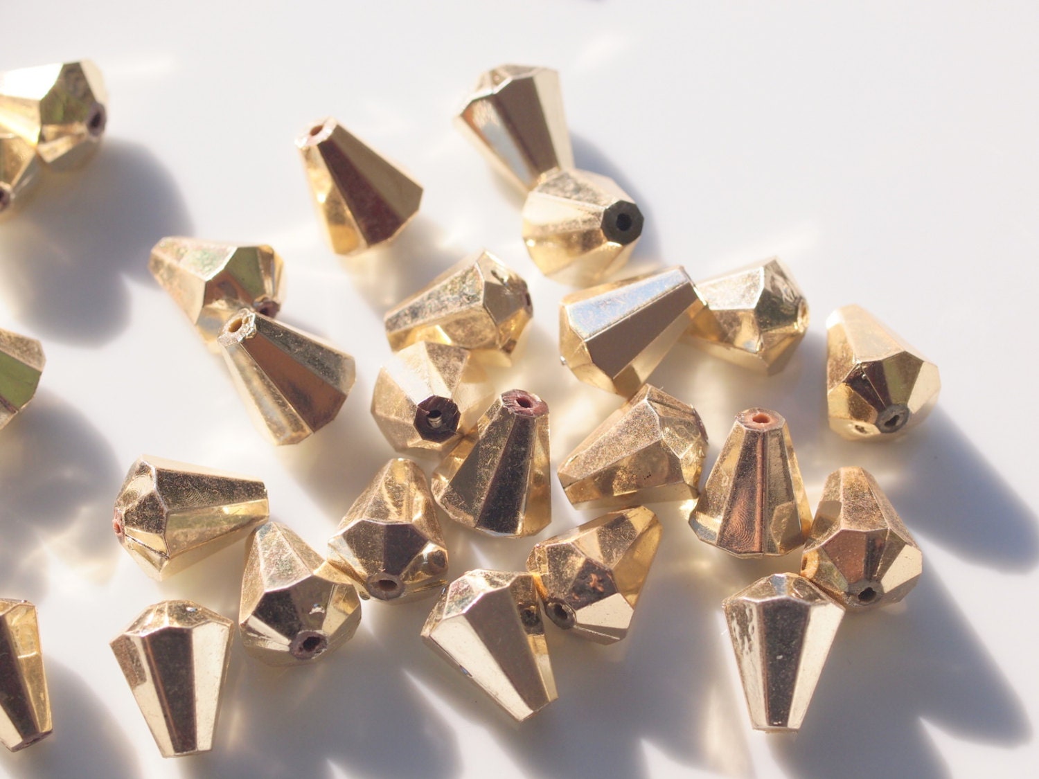 25 Pcs Vintage Golden Cone German Beads Findings 15x11 Mm - Etsy