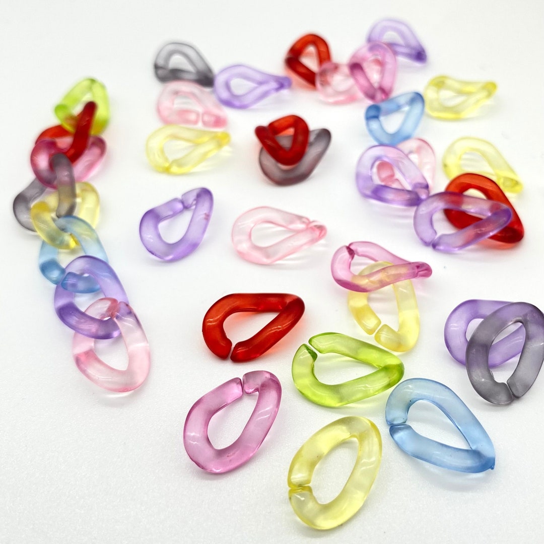 Plastic Chain Links - 16mm Clear Colorful Plastic or Acrylic Chain ...