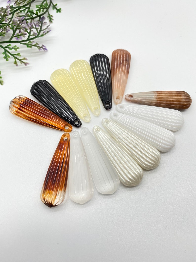 Teardrop Plastic Beads 38mm Pastel Beads Pendants High - Etsy