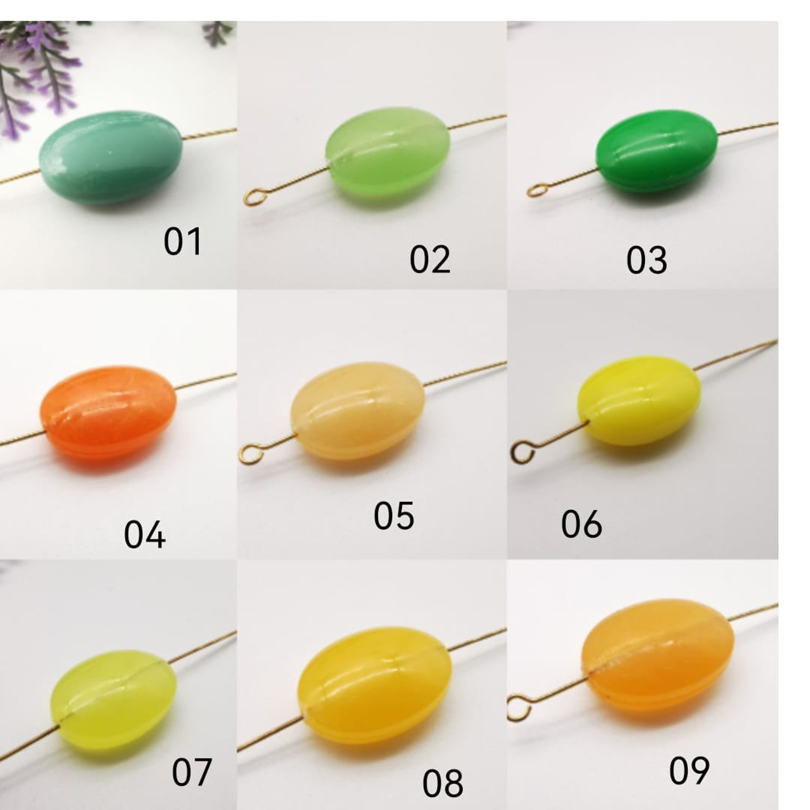 Oval Acrylic Beads ( 20 Pcs ) , 18mm Vintage Lucite Beads , High ...