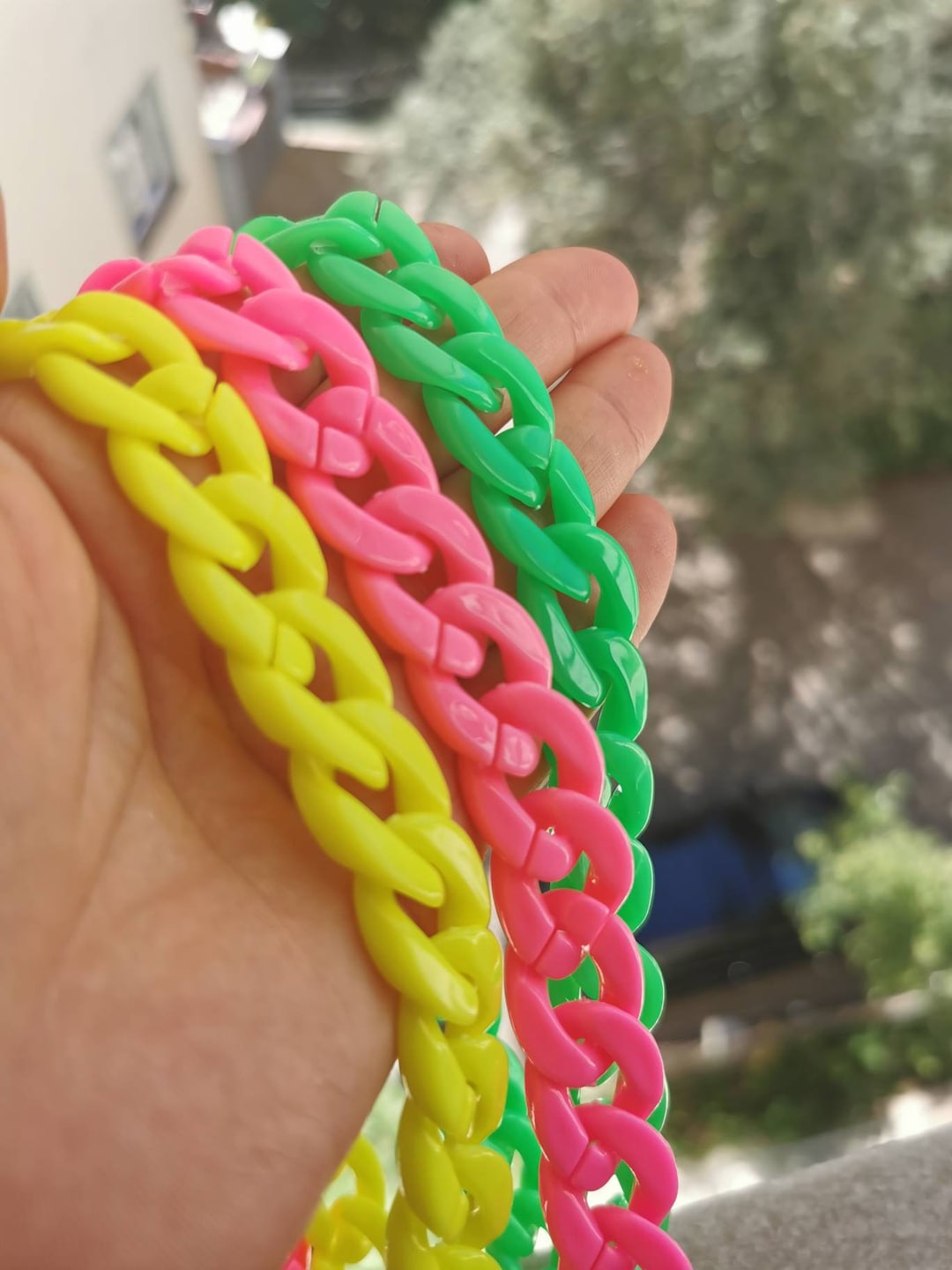 Neon Colors Plastic Chain, 15 Mm, Bag Chain, Jewelry Chain - Etsy