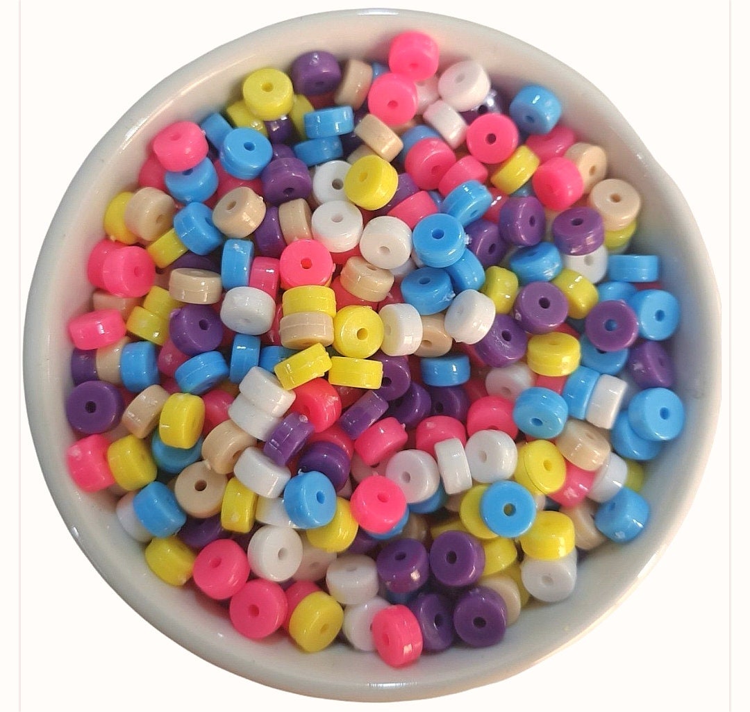 Spacer 6mm Fimo Beads Plastic - Bracelet - Anclet -keychain - Necklace ...