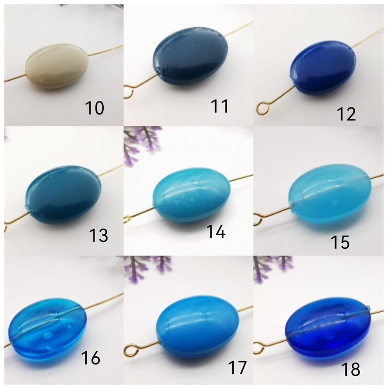 Oval Acrylic Beads ( 20 Pcs ) , 18mm Vintage Lucite Beads , High ...