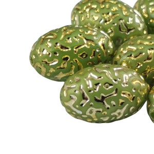 Vintage German Beads (10pcs) , Ornamented Metallized Beads , Findings ...