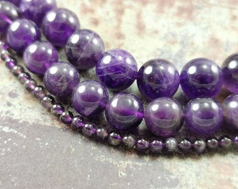 Full Strand Grade A Natural Uruguay Amethyst Beads 4mm-12mm - Etsy