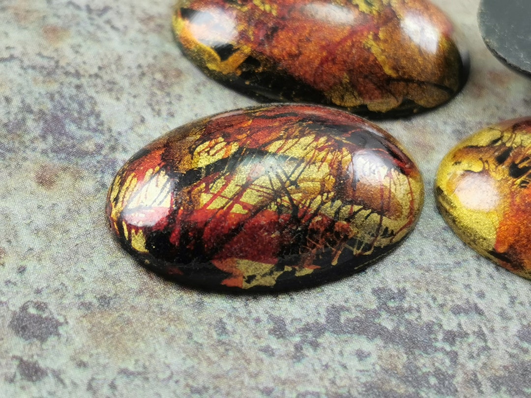 Macrame Supply ,vintage Oval Cabochon ( 8 Pcs ) , German Acrylic Cabs ...