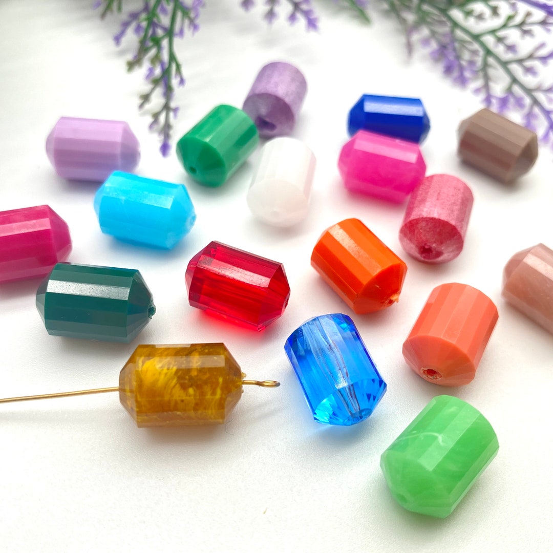 Vintage Barrel German Beads (20pcs) , Acrylic German Beads , 15mm Cone ...