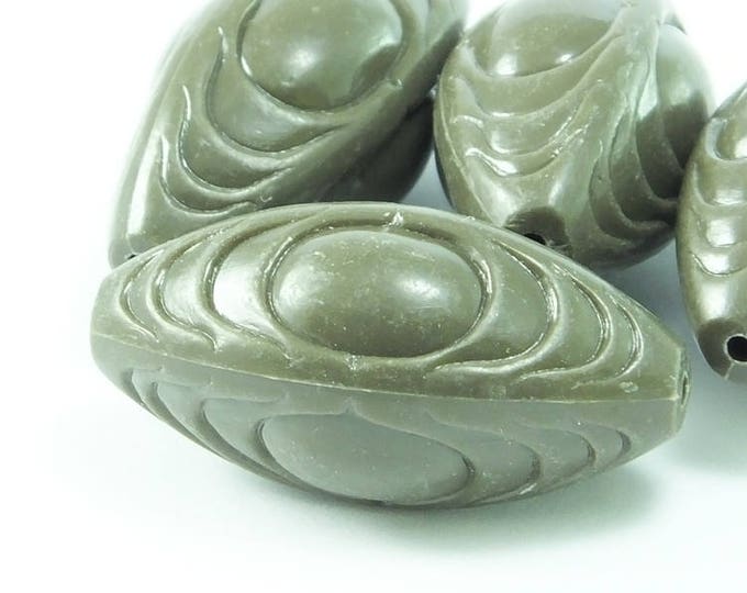 5 Pcs Tube Vintage Carved Beads , 40x15 Mm Large Beads , Ornamented ...