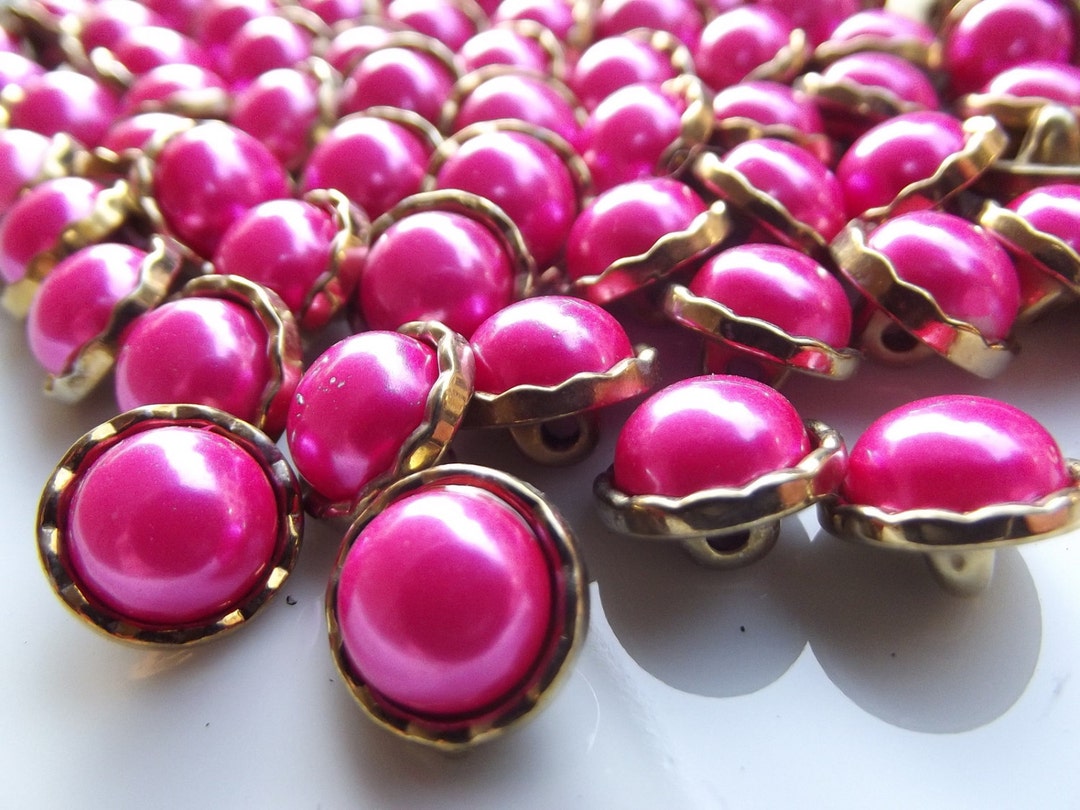 10 Pcs Pink Shank Buttons Vintage German Buttons , Findings , 12 Mm ...