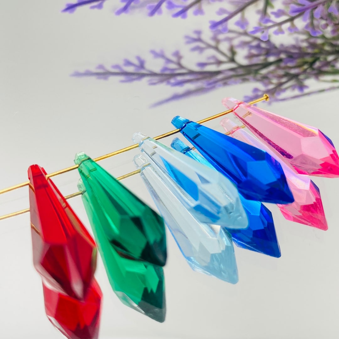 Perspex Teardrop Clear Beads ( 50 Pcs ) , 26mm Crystal German Beads ...