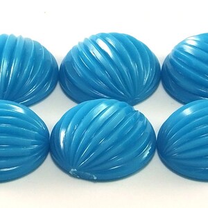Ocean Blue Circle Carved Vintage German Cabochon , Plastic Cabs , 24 Mm ...