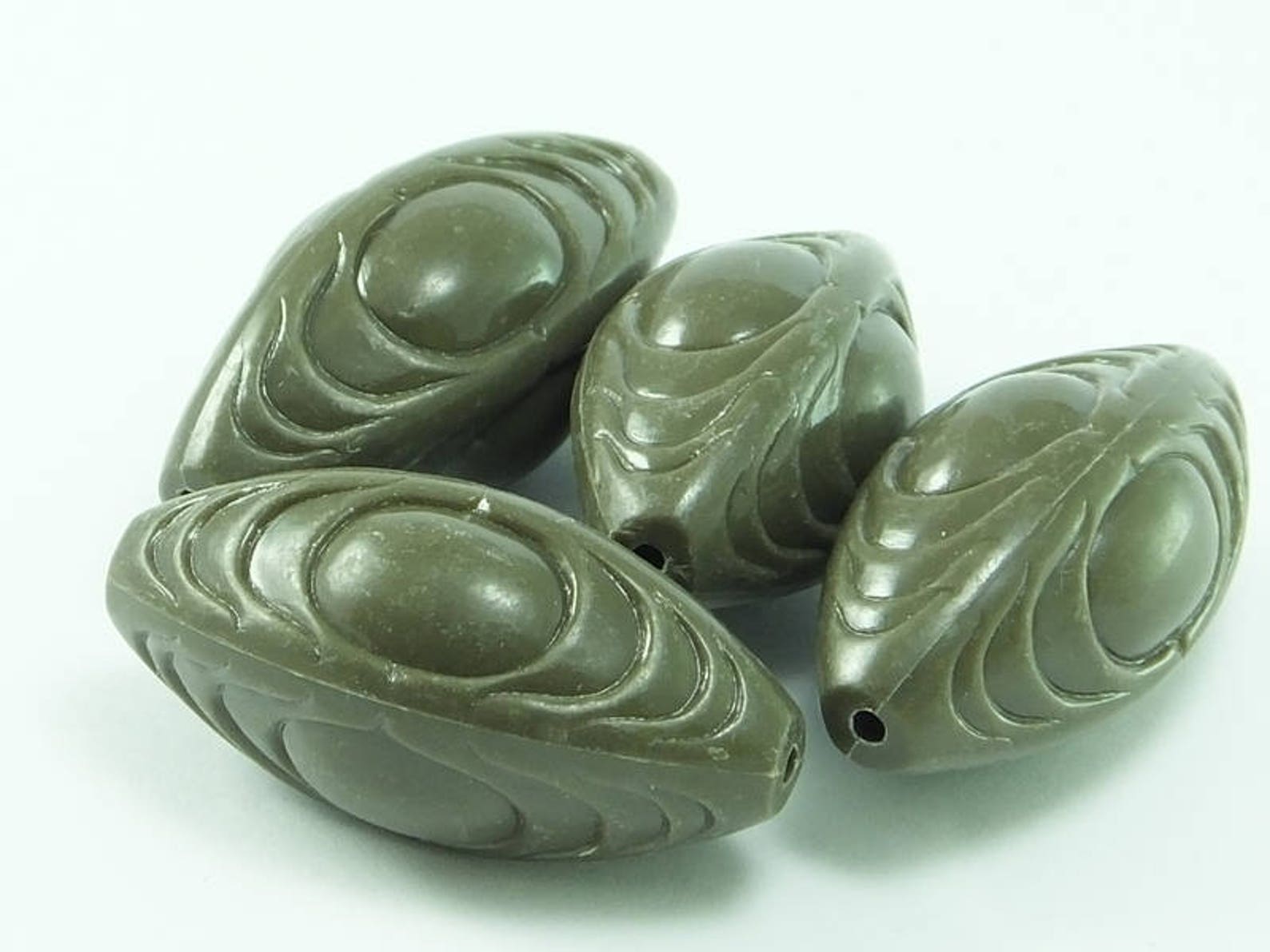 5 pcs Tube Vintage Carved Beads 40x15 mm Large Beads | Etsy