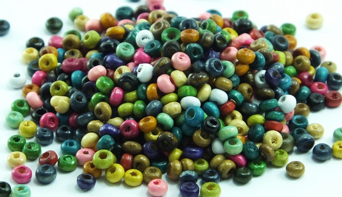 500 Pcs 3x2 Mm Multi Color Wood Beads Oval Shaped Wood Beads | Etsy