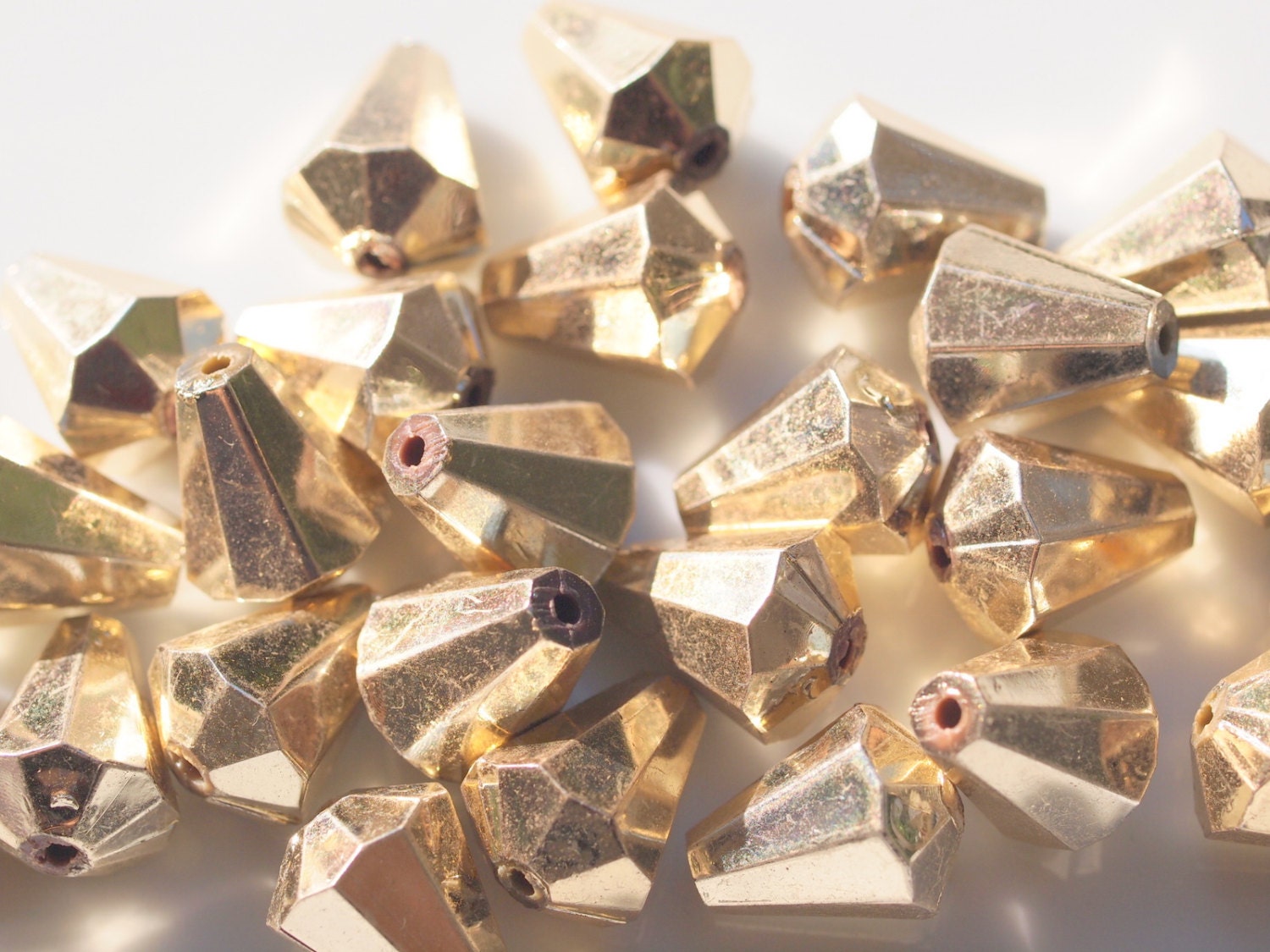 25 Pcs Vintage Golden Cone German Beads Findings 15x11 Mm - Etsy