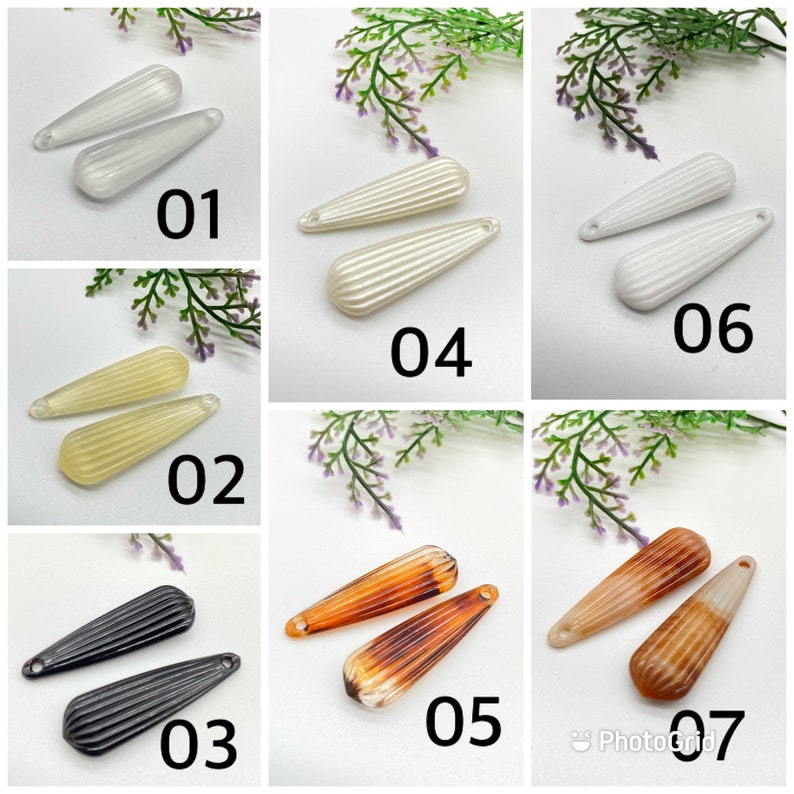 Teardrop Plastic Beads 38mm Pastel Beads Pendants High - Etsy