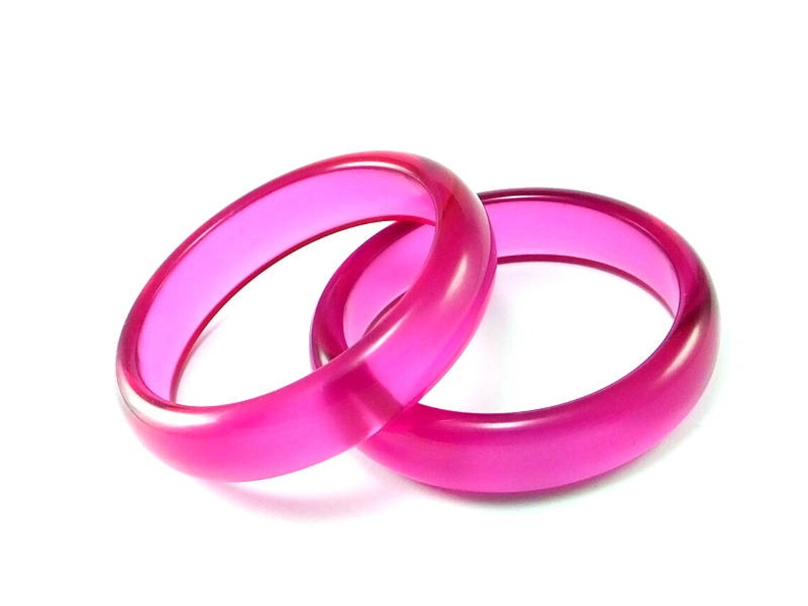 Transparent Pink Vintage Plastic Bangles , 82x16x08mm (internal Measure ...