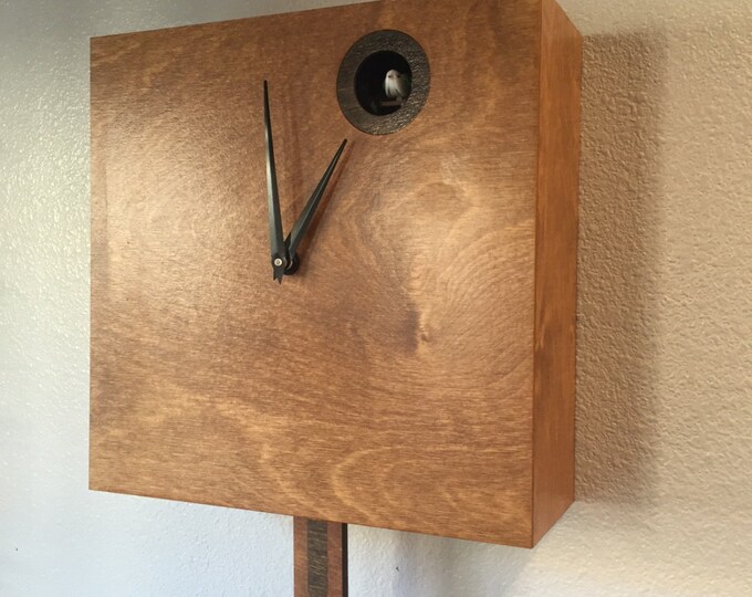 Cuckoo Clock, Wall Mount With Cuckoo Bird, Cherry With Walnut Accents ...