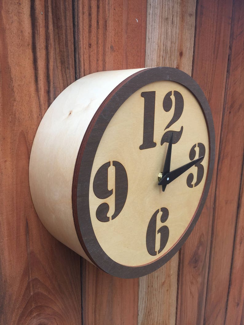 Round Modern Wooden Wall Clock Round Box Clock Christmas | Etsy