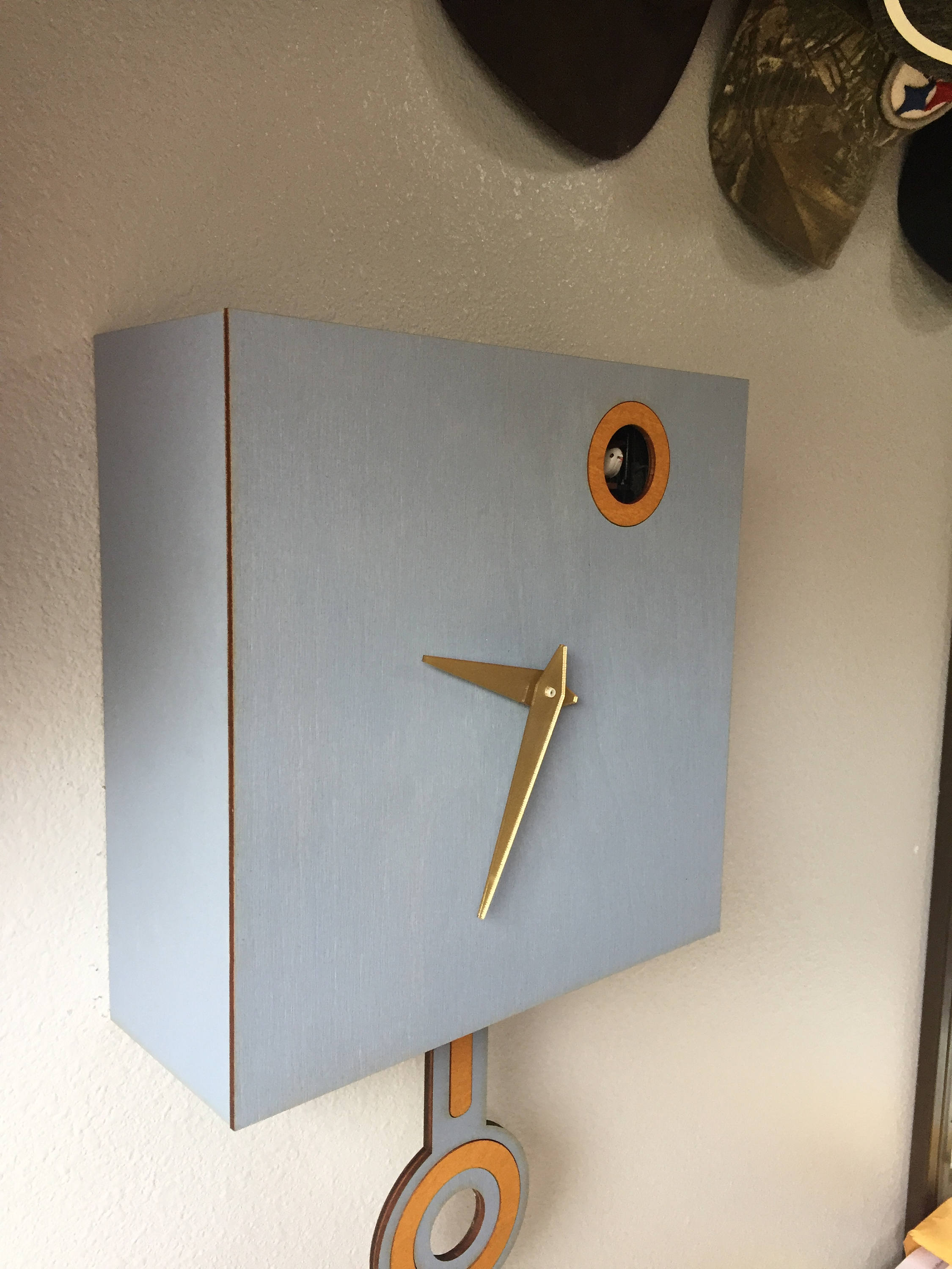 Cuckoo Clock Wall Mount With Cuckoo Bird Washed Grey With - Etsy