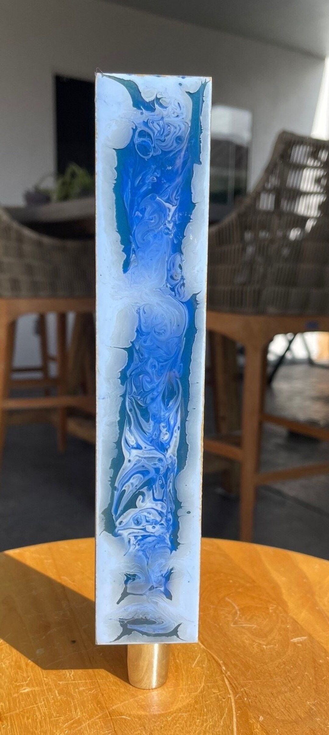 One of a Kind Tap Handle, Art-deco Wood and Epoxy Resin Tap Handle - Etsy