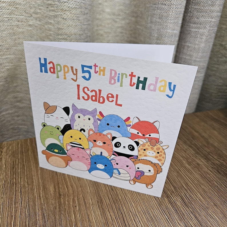 Squishmallow Birthday Card - Personalised - Etsy