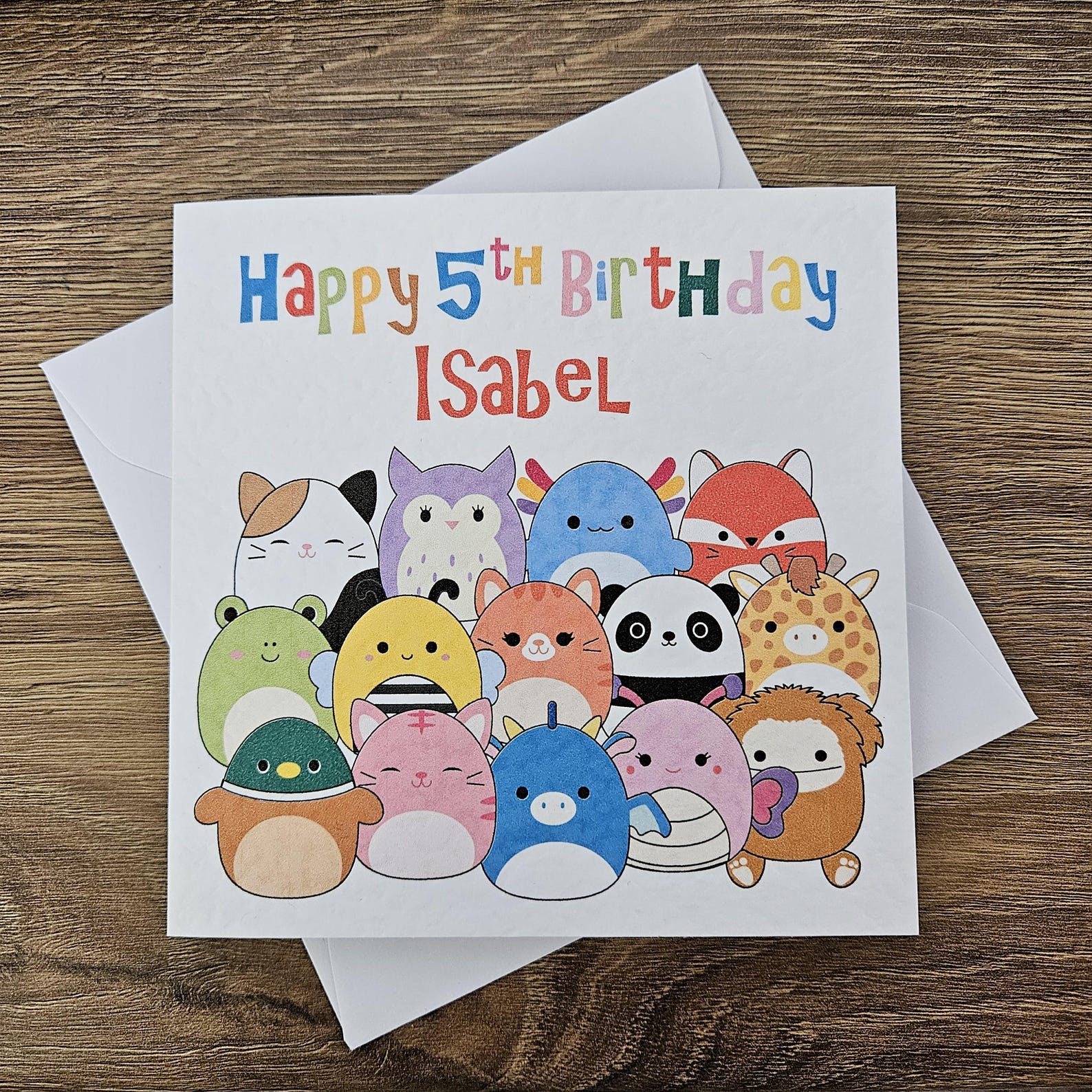 Squishmallow Birthday Card - Personalised - Etsy