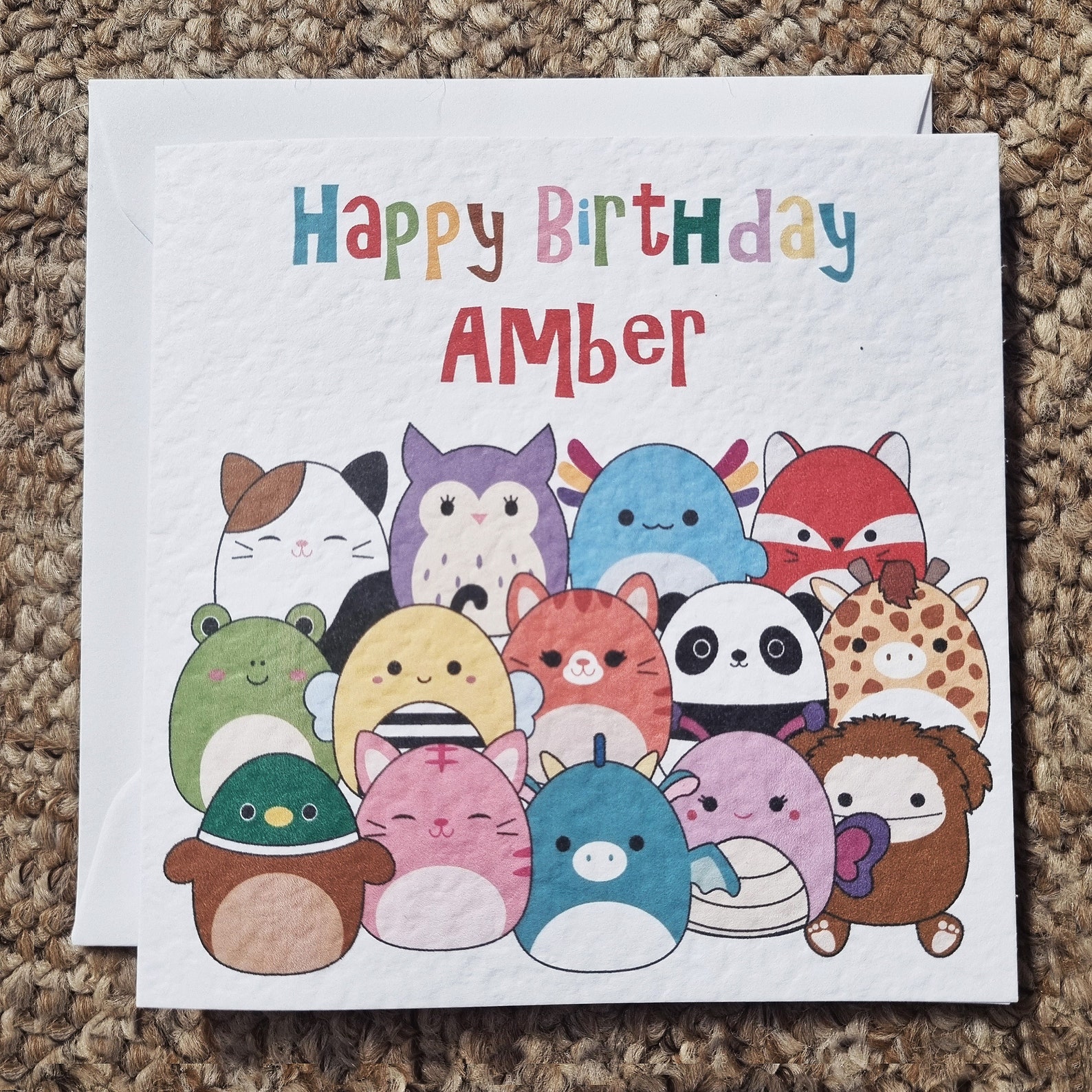Squishmallow Birthday Card - Personalised - Etsy