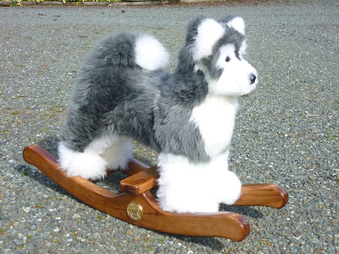 Alaskan Malamute Husky Dog. Siberian Husky. Fluffy Sheepskin Rocking ...
