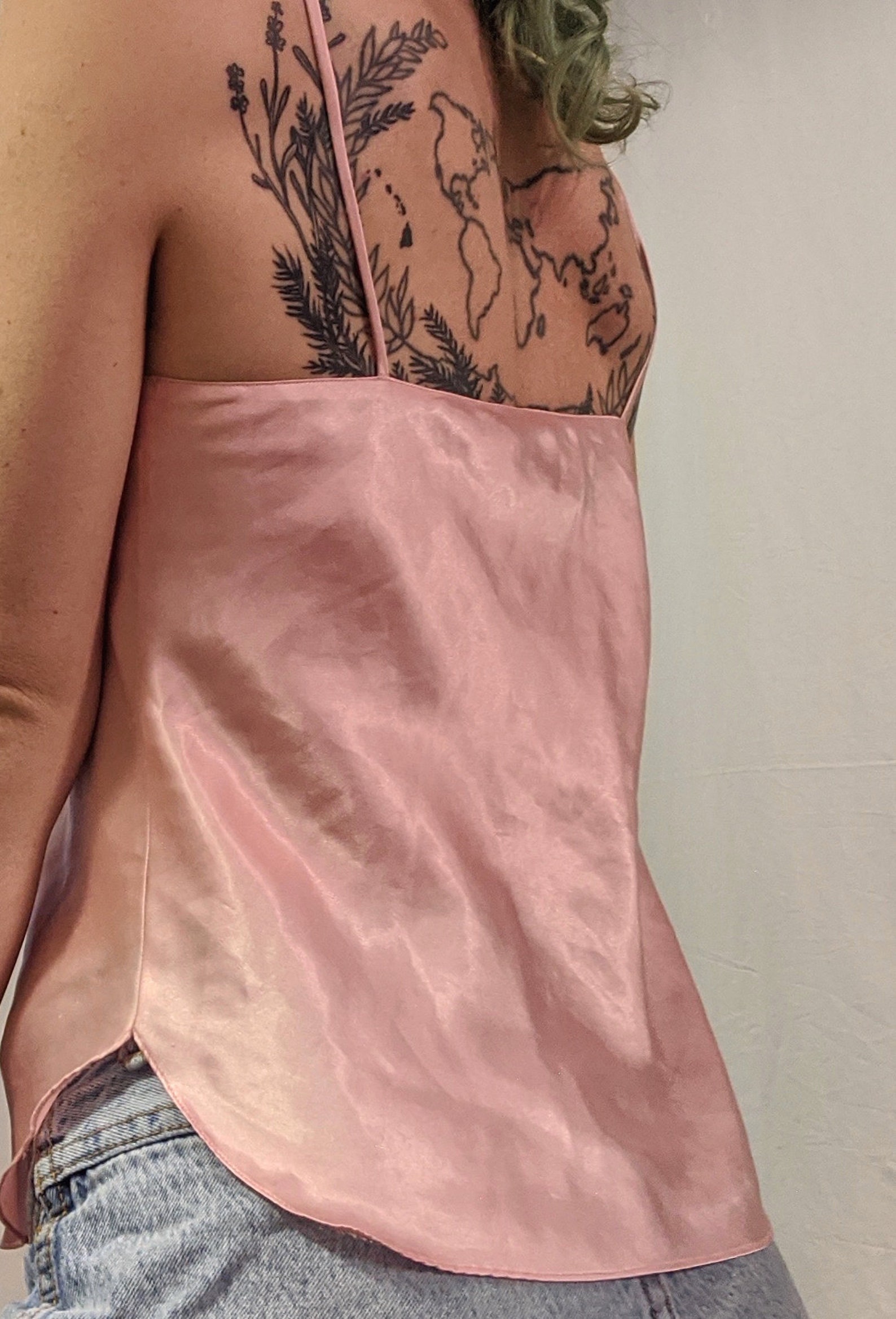 Vintage Silky Pale Pink Rose Sweetheart Tank Top Womens Small - Etsy