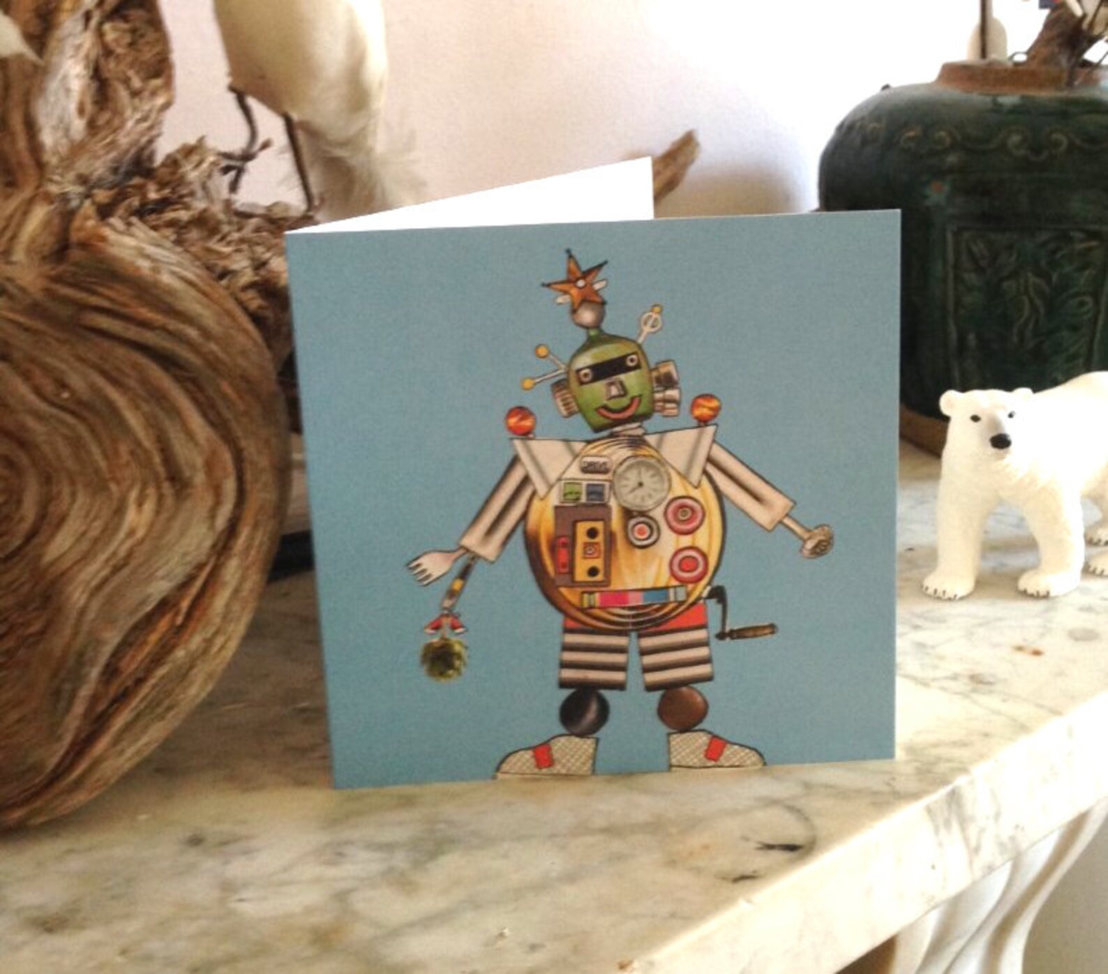 Veggie Bot Blue. an Amiable Robot With a Retro Feel on a - Etsy