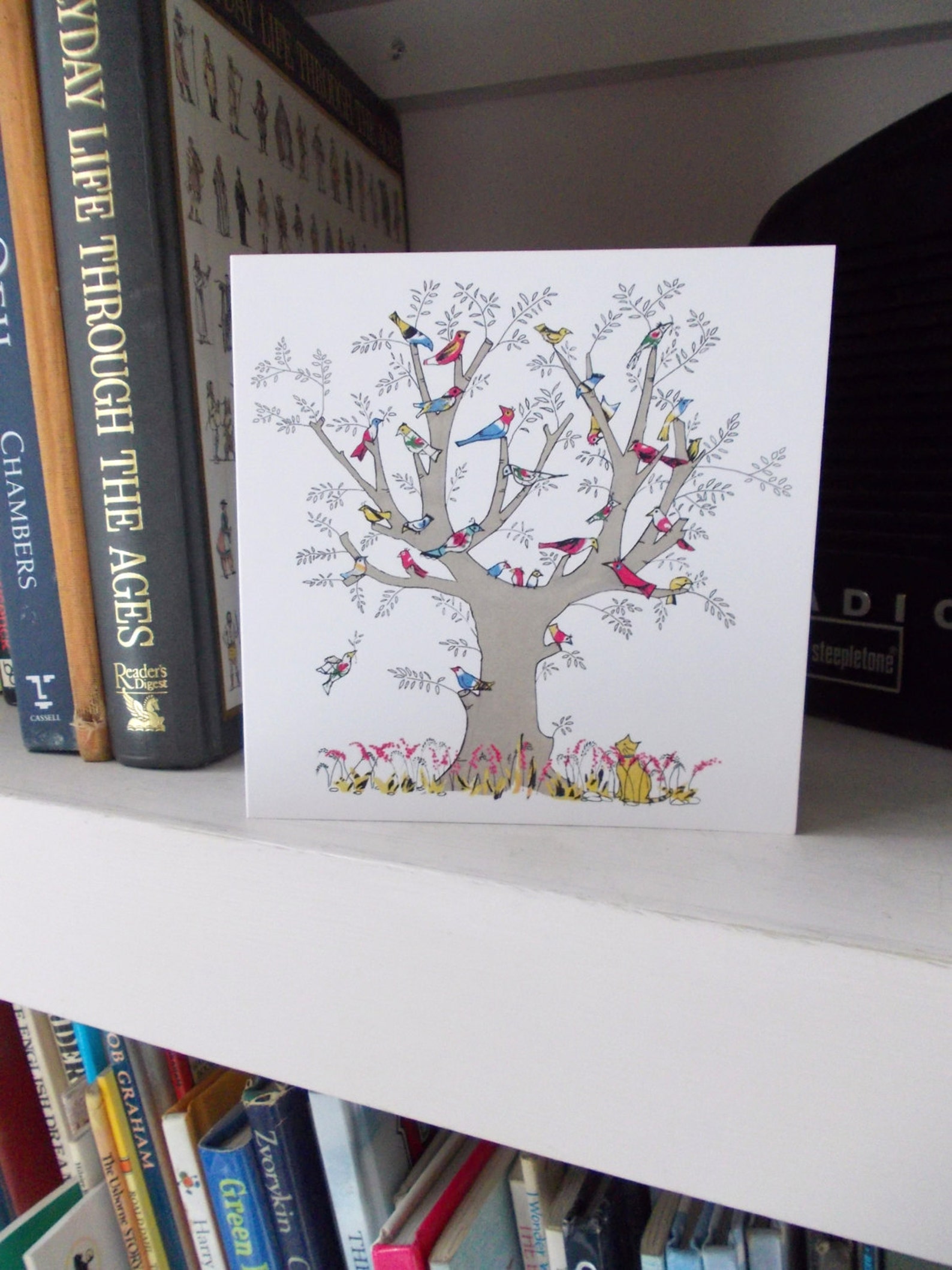 BIRDS IN A TREE A Tree Full of Cheeky Birds ! A Colourfully Fun Printed ...