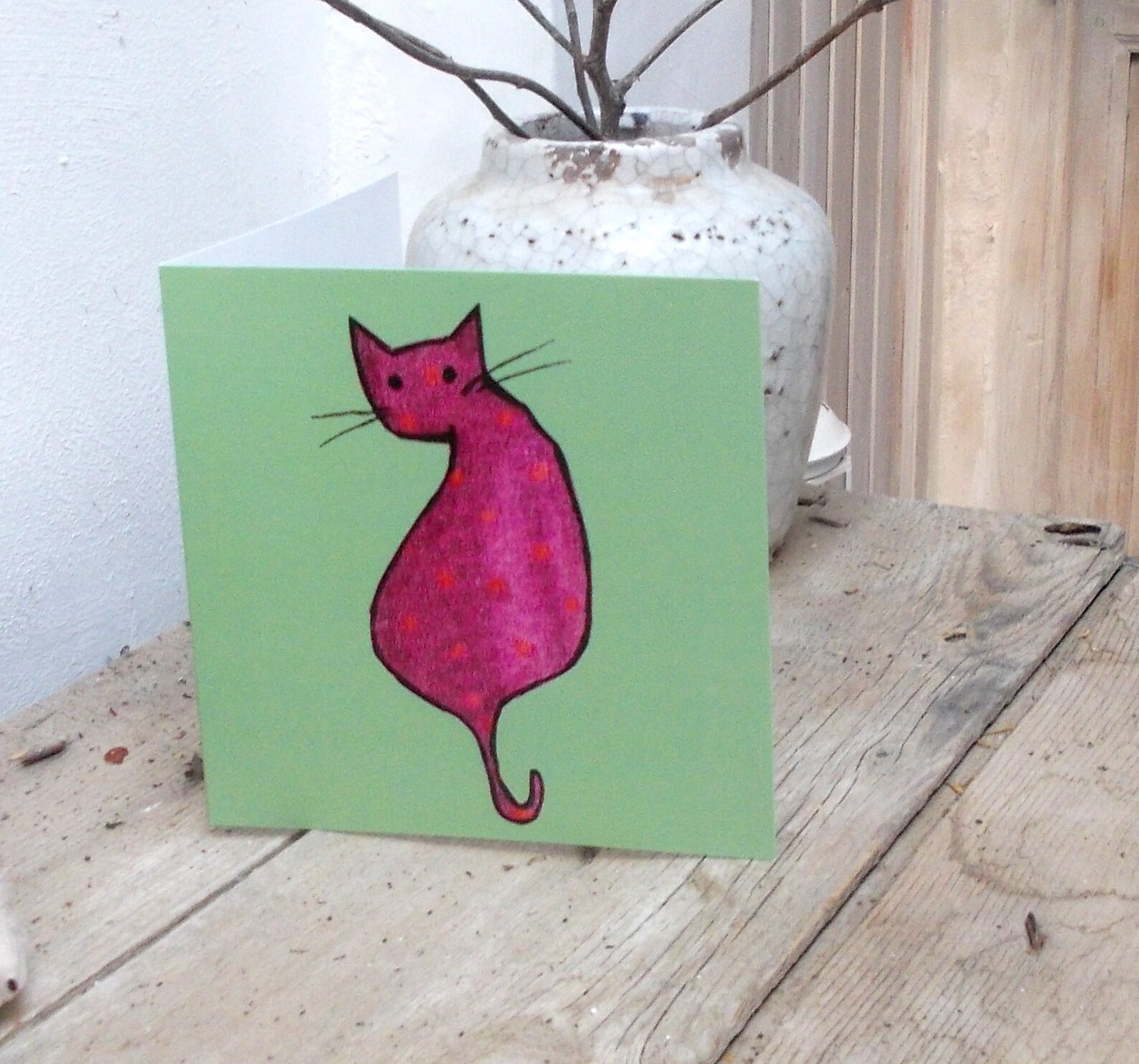 Poppy the Cat .A Fun Printed Card for Cat Fans ,from Original Collage ...