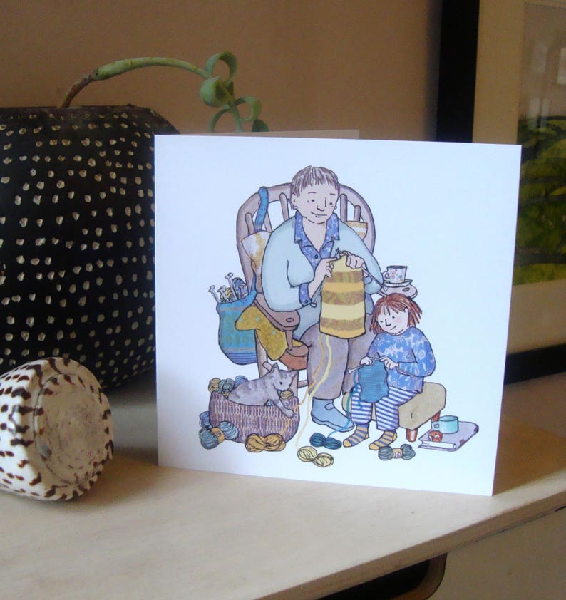 KNIT ONE Pearl One :gentle Card Showing a Small Girl and Her - Etsy