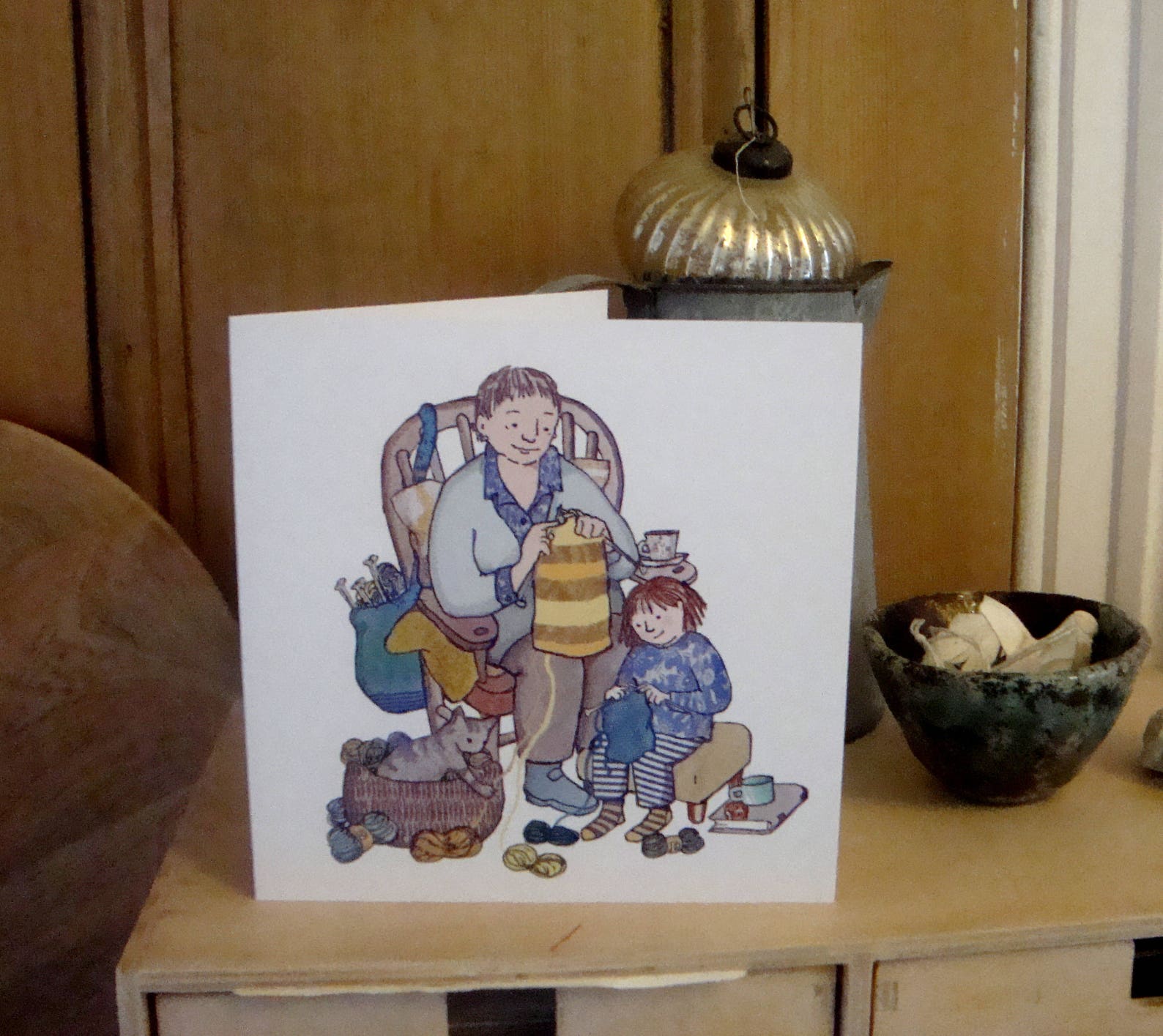 KNIT ONE Pearl One :gentle Card Showing a Small Girl and Her - Etsy