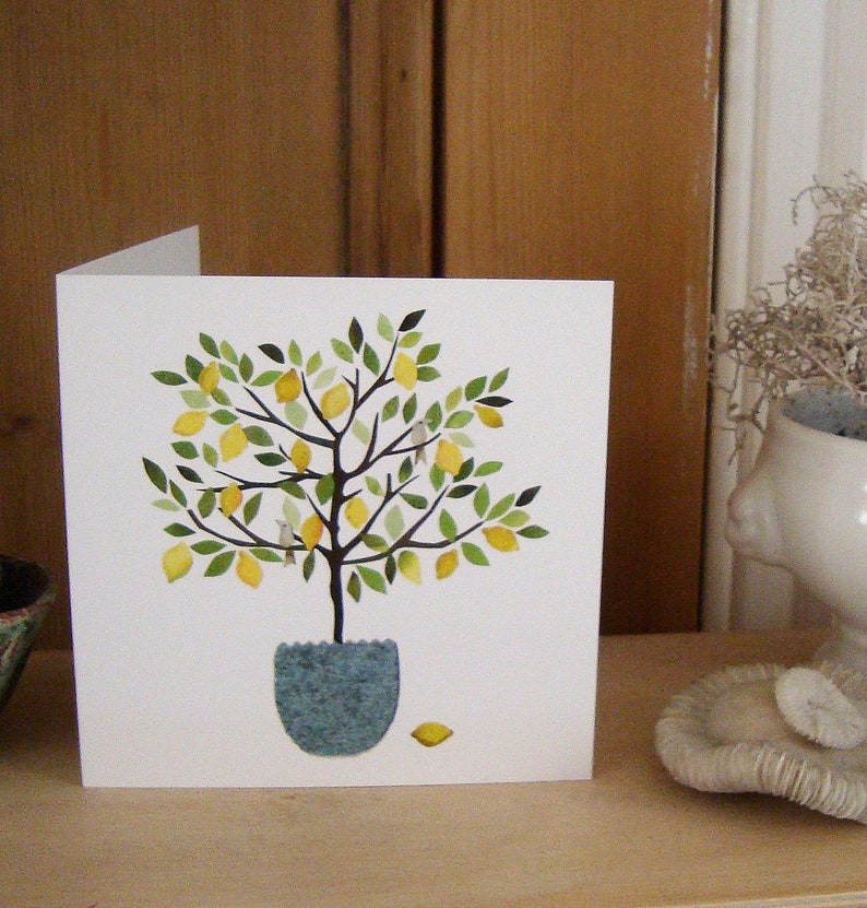 Lemon Tree .A Delightfully Simple Card ,showing a Small Lemon Tree in a ...