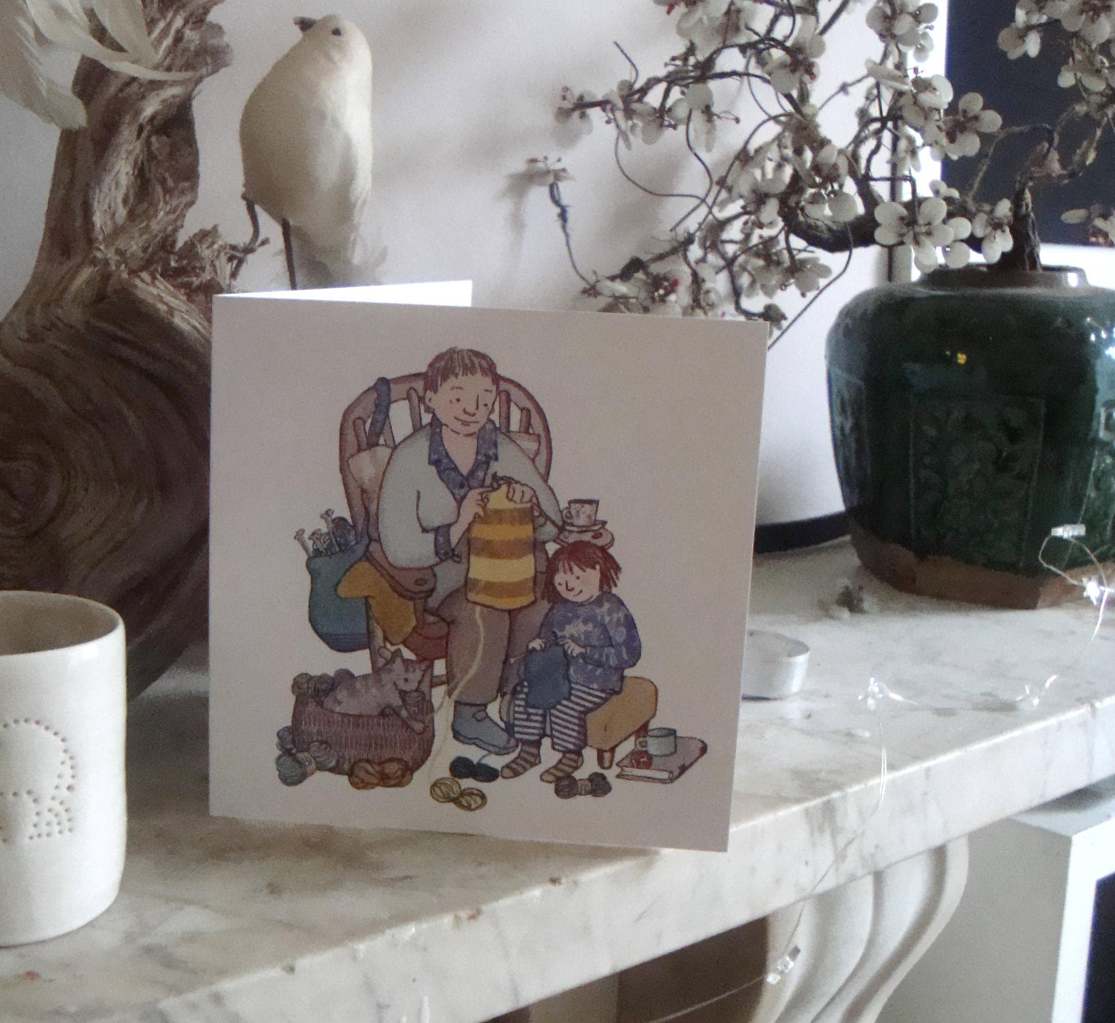 KNIT ONE Pearl One :gentle Card Showing a Small Girl and Her - Etsy