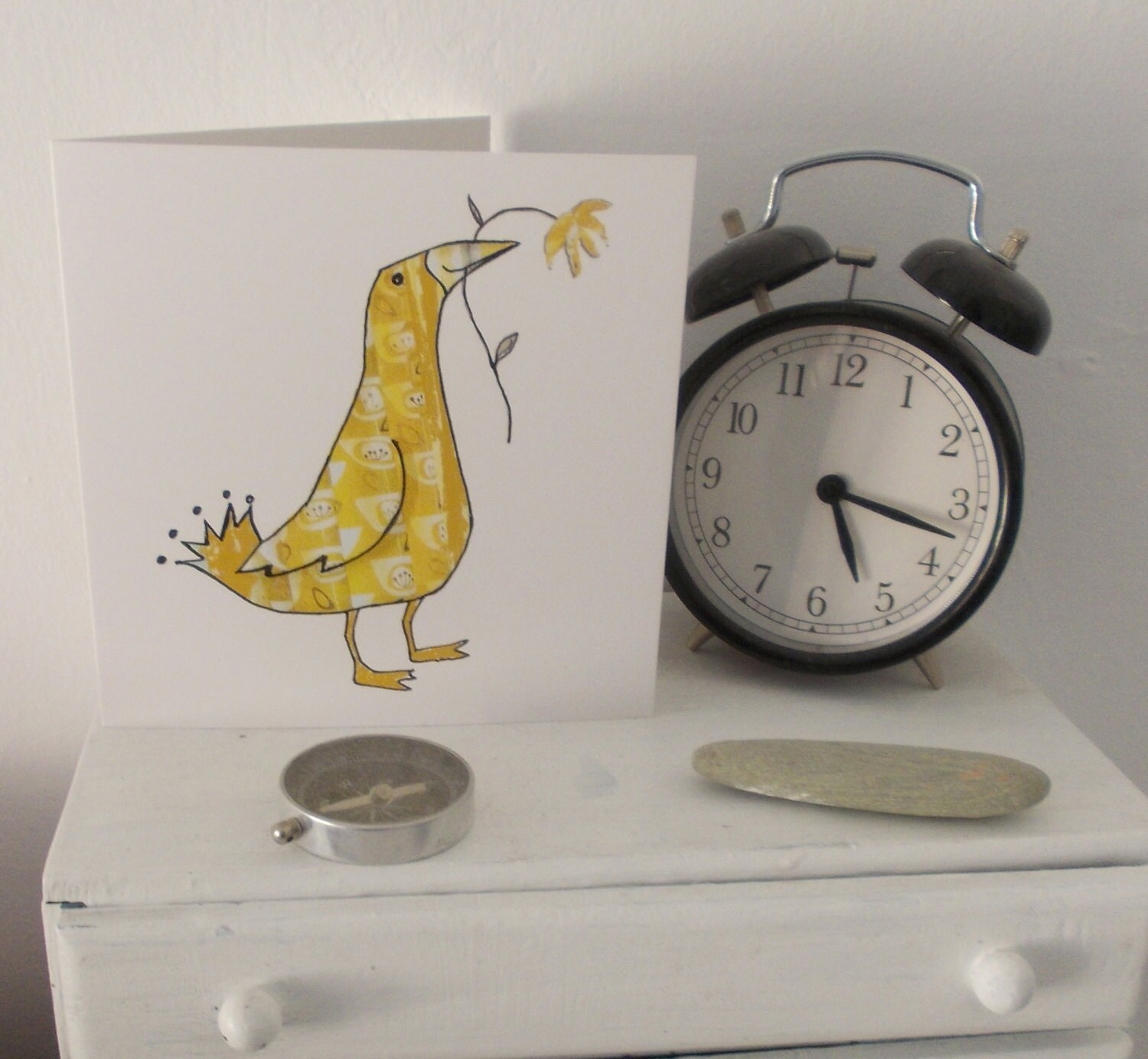 LOVELY SUNSHINE BIRD A gorgeous yellow retro patterned bird | Etsy