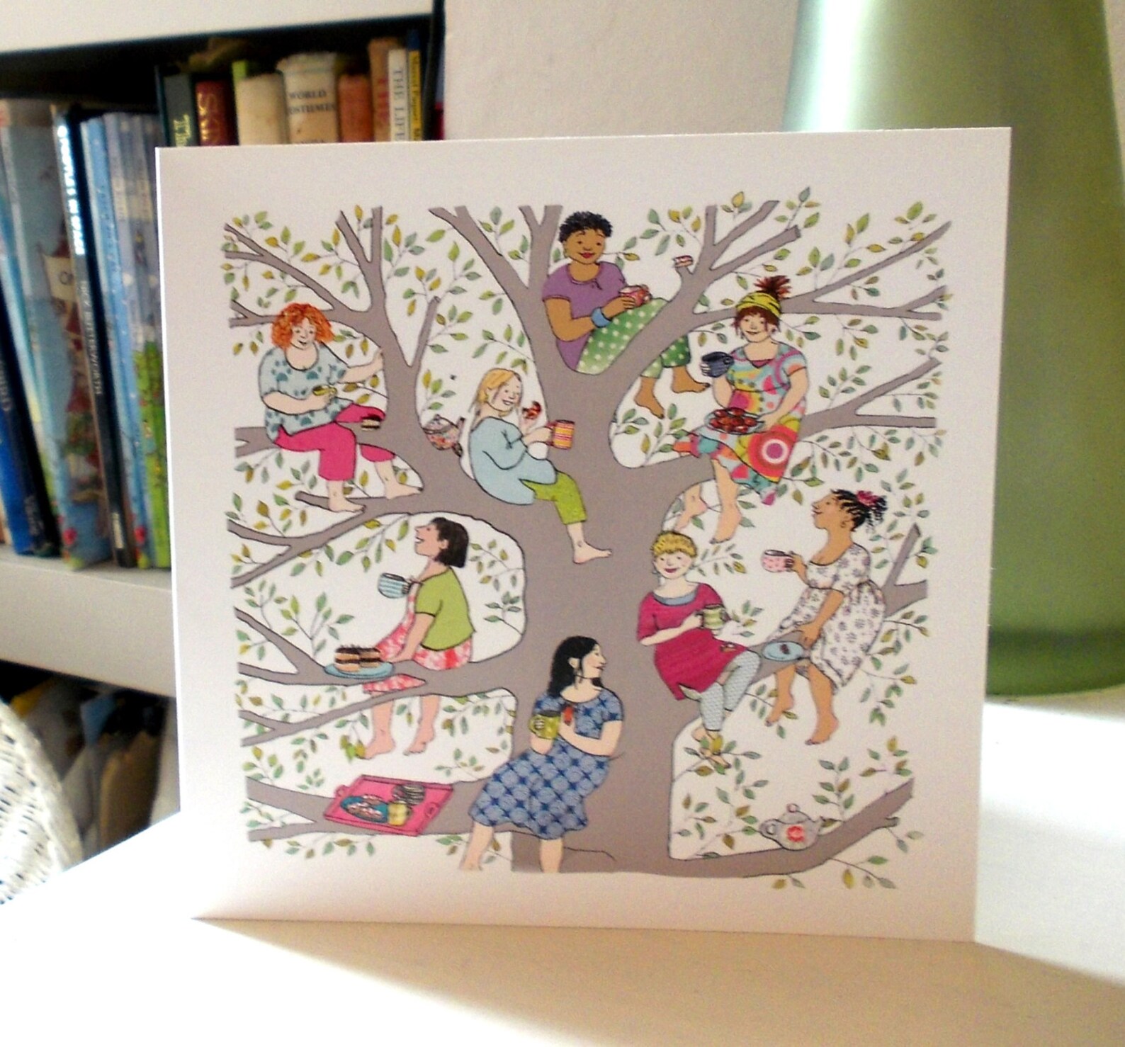 TREE LADIES a fun colourful card showing a group of women | Etsy