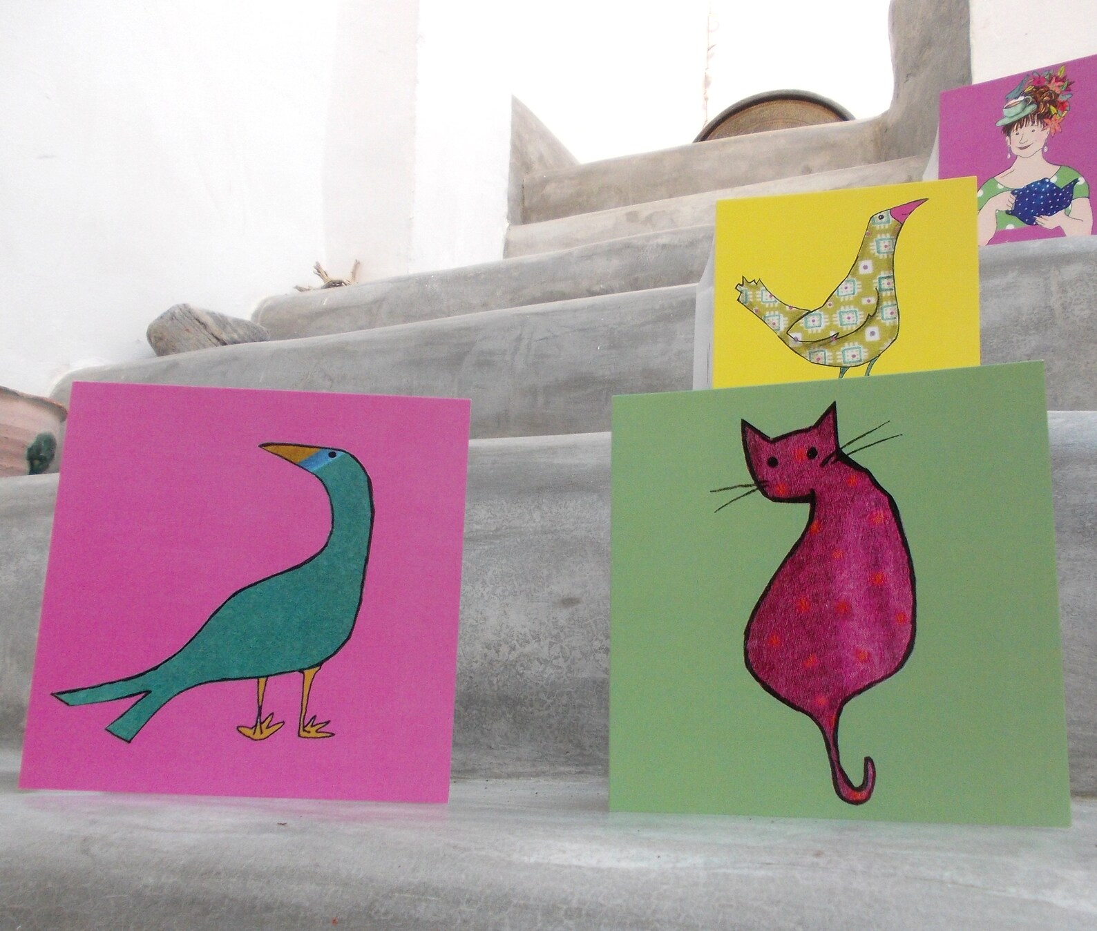 Poppy the Cat .A Fun Printed Card for Cat Fans ,from Original Collage ...