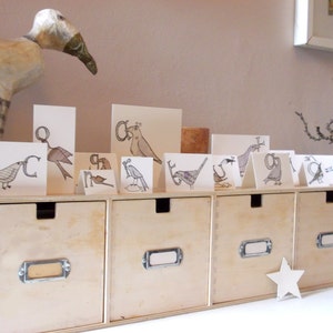 LETTER Birds.handmade Cards Each Bird is Holding a Letter of the ...