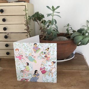 TREE LADIES a Fun Colourful Card Showing a Group of Women Friends Who ...