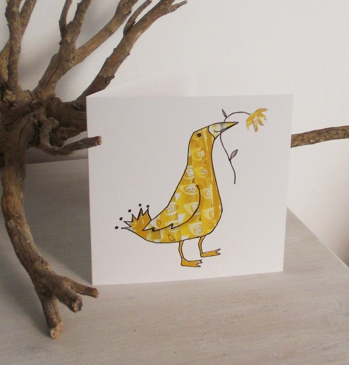 LOVELY SUNSHINE BIRD A Gorgeous Yellow Retro Patterned Bird | Etsy UK