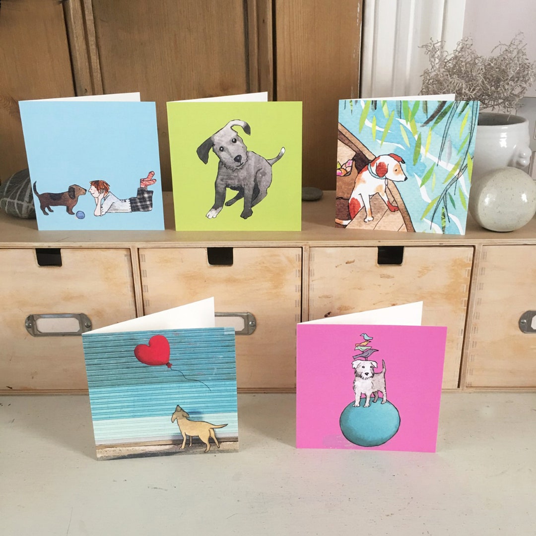 WOOF ! Pack of 5 Cards for All You Dog Lovers .each Card Shows a Dog ...