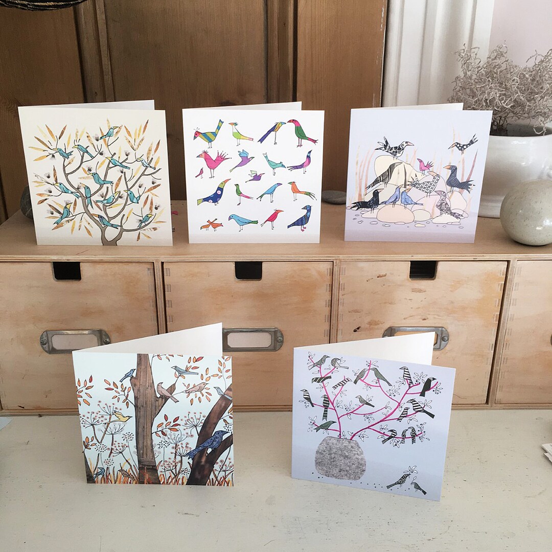 Birds of Feather. A Pack of Five Different Bird Cards . Each Card Shows ...
