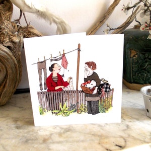 GOSSIP A Lovely Friendly Funny Card , Two Neighbours Have a Gossipy ...