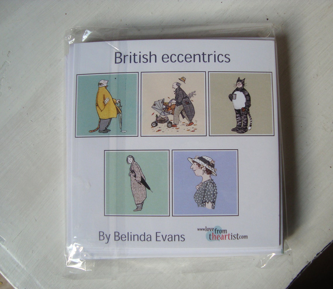 British ECCENTRICS .pack of 5 Different Cards .each Card Shows - Etsy