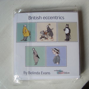 British ECCENTRICS .pack of 5 Different Cards .each Card Shows a ...