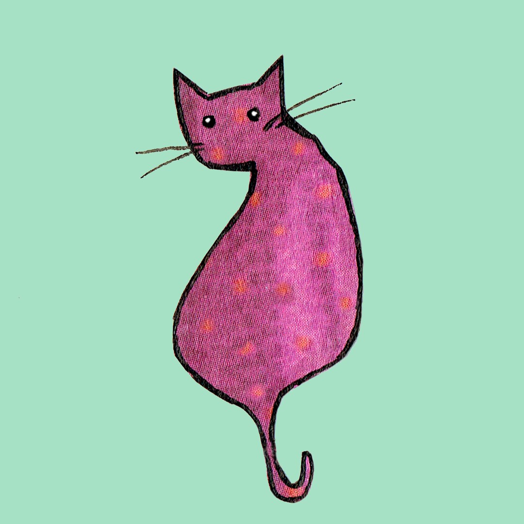 Poppy the Cat .A Fun Printed Card for Cat Fans ,from Original Collage ...